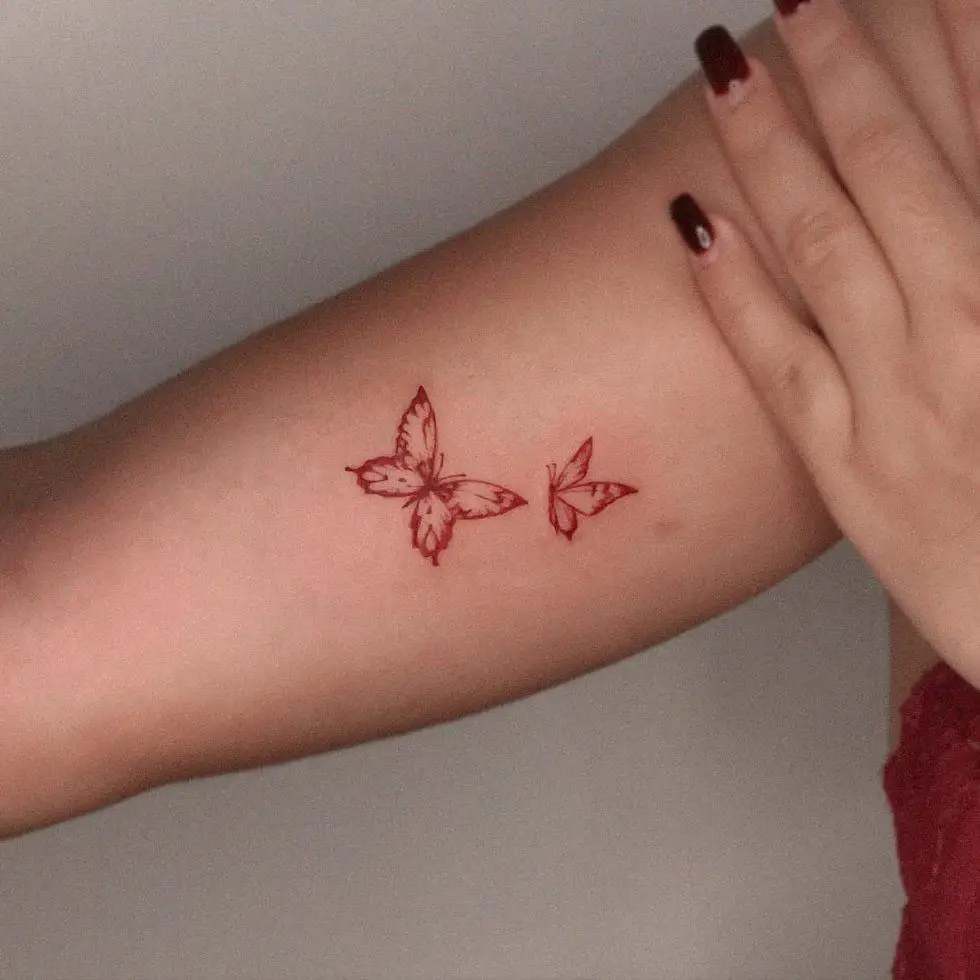 40 Beautiful Red Butterfly Tattoo Ideas for Men & Women in 2024