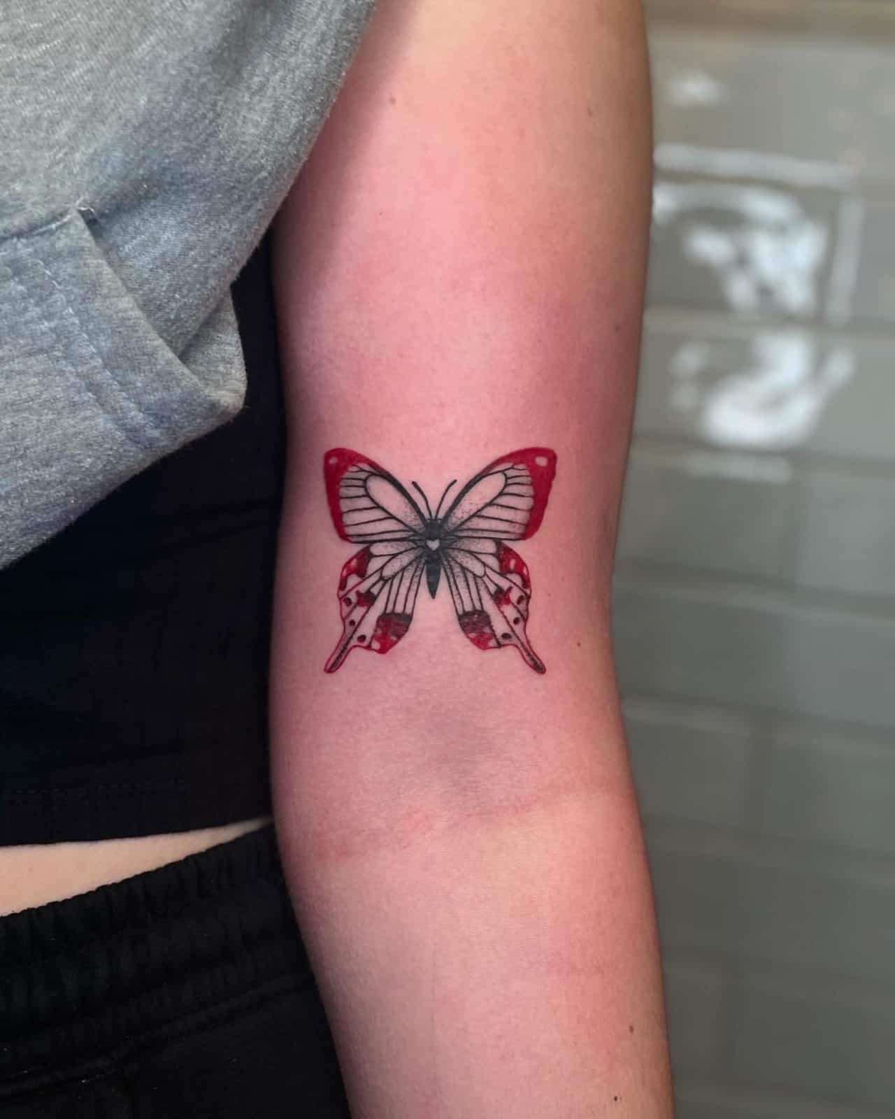 40 Beautiful Red Butterfly Tattoo Ideas for Men & Women in 2024