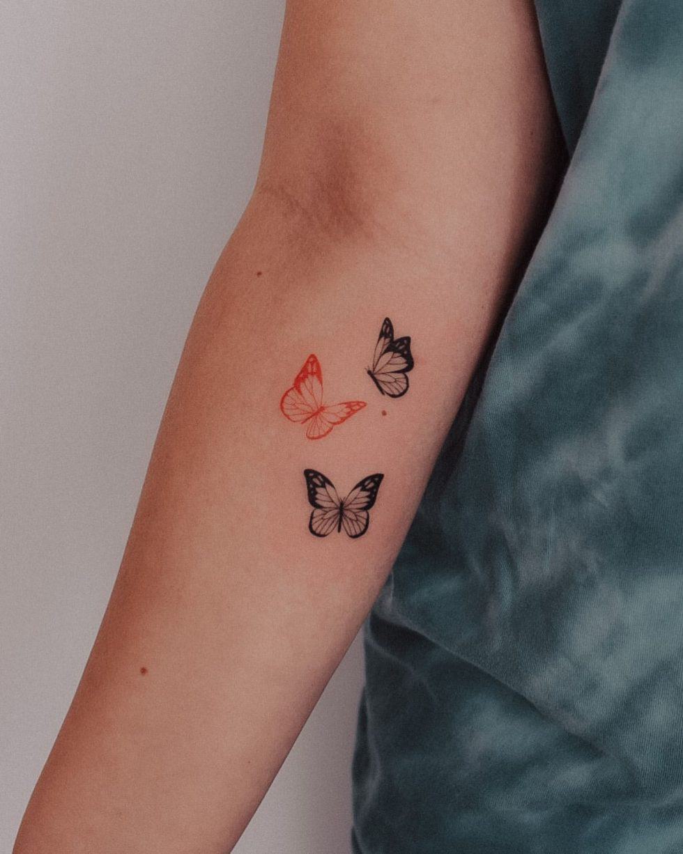40 Beautiful Red Butterfly Tattoo Ideas for Men & Women in 2024