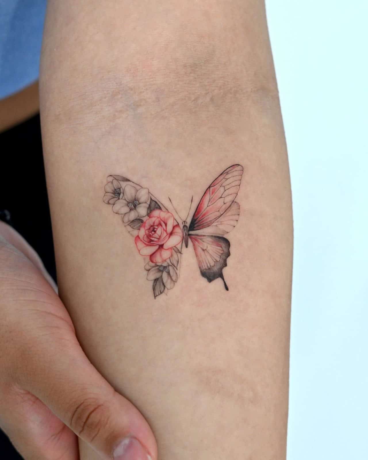 40 Beautiful Red Butterfly Tattoo Ideas for Men & Women in 2024