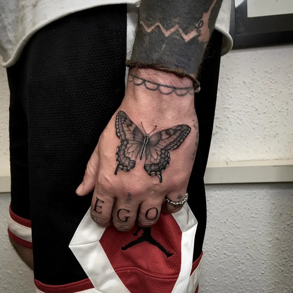 30 Awesome Butterfly Hand Tattoo Ideas for Men & Women in 2024