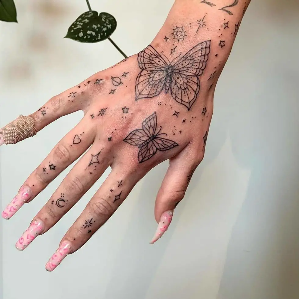 30 Awesome Butterfly Hand Tattoo Ideas for Men & Women in 2024