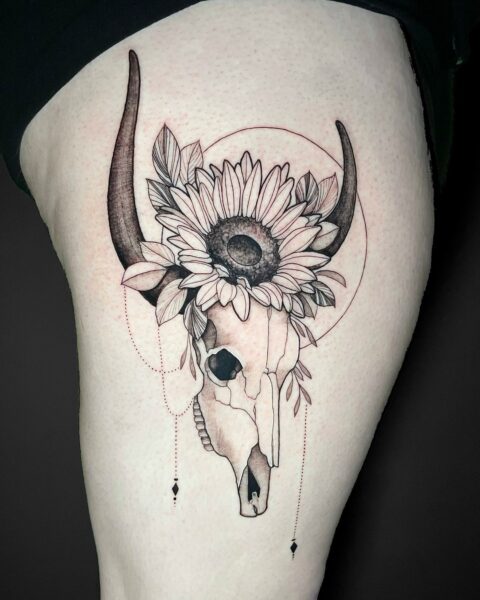 25 Powerful Bull Skull Tattoo Ideas for Men & Women in 2024