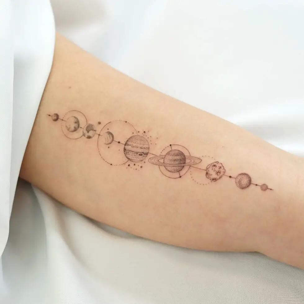30+ Breathtaking Planet Tattoo Ideas for Men & Women in 2024
