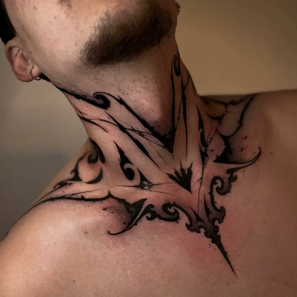 32 Eye-catching Throat Tattoos for Men in 2024