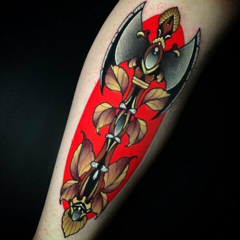 33 Striking Ax Tattoos for Men in 2024