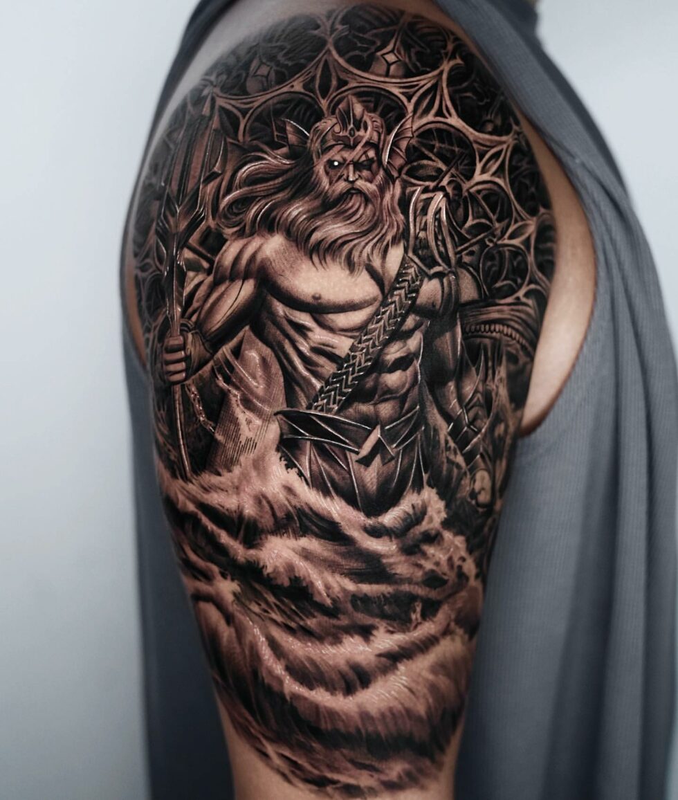 32 Powerful Poseidon Tattoo Ideas for Men & Women in 2024